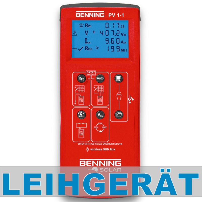 Leihgerät: Benning PV 1-1 (050421) - PV-Installationstester | Benning ...