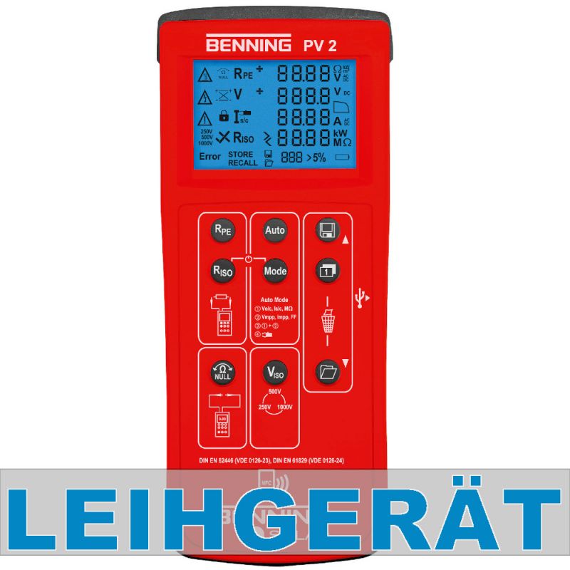 Leihgerät: Benning PV 2 (050422) - PV-Installationstester | Benning-Shop24